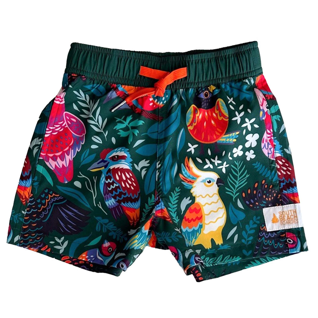 Kids Stretchy Trunks: Aussie Birds – South Beach Boardies