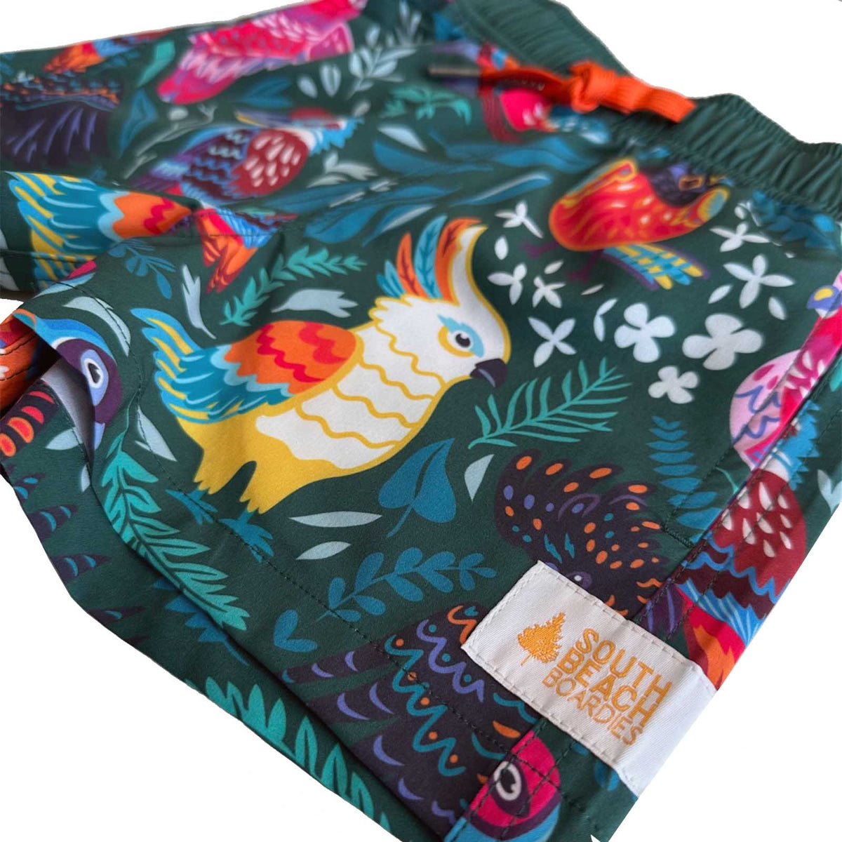Kids Stretchy Trunks: Aussie Birds – South Beach Boardies