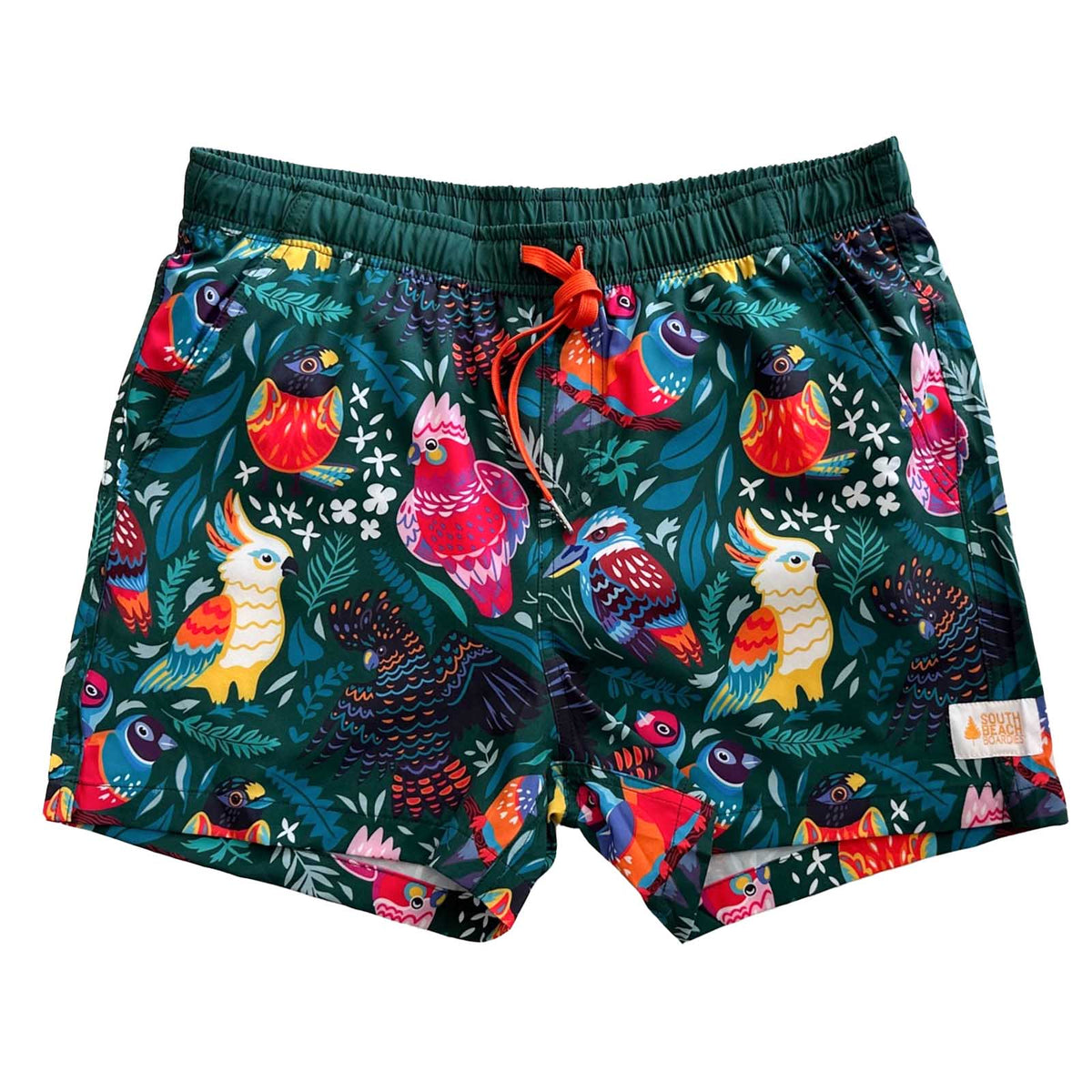 Men's Stretchy Trunks: Aussie Birds – South Beach Boardies