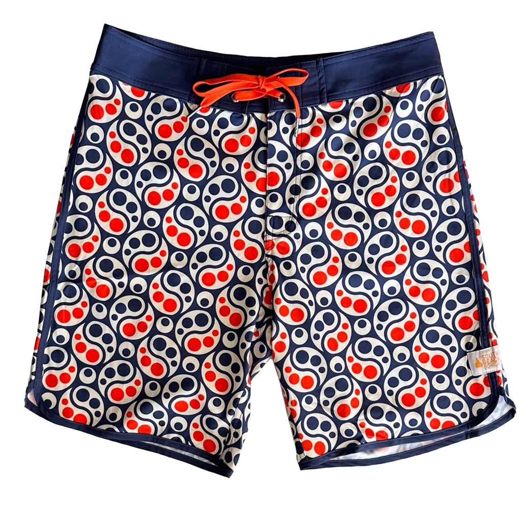 Men's Retro Piping Boardies: Yin Yang – South Beach Boardies