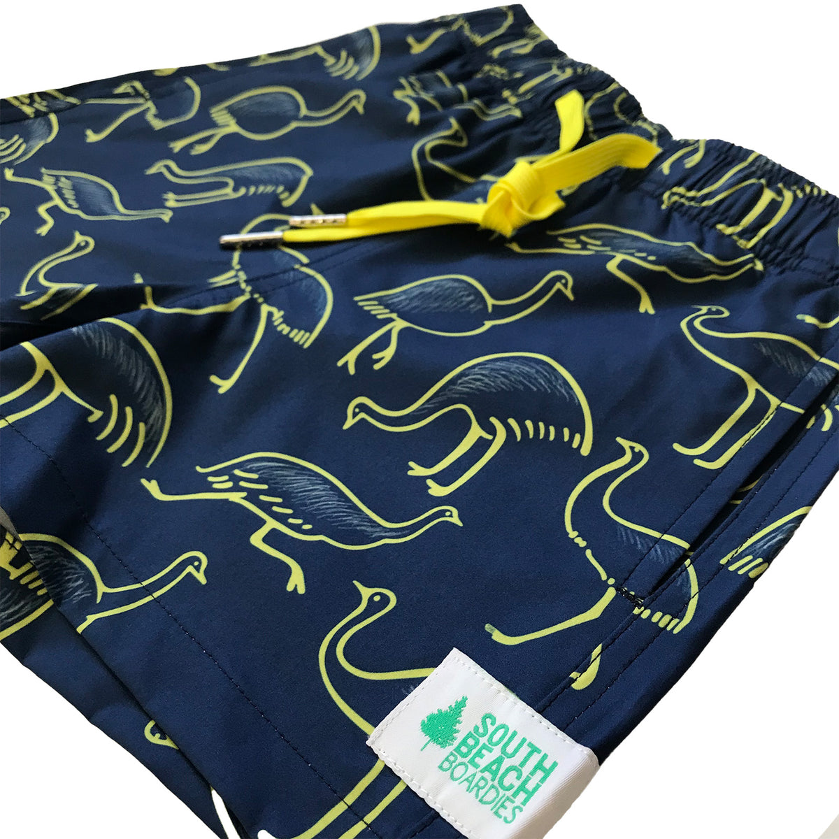 Kids Stretchy Trunks: Emu Parade – South Beach Boardies