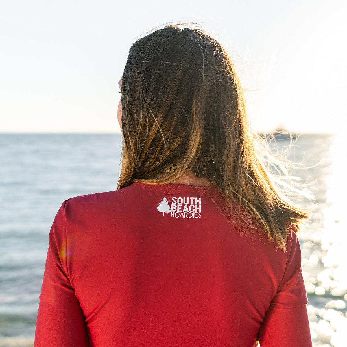 Women's Rashie Shrug: Burgundy – South Beach Boardies